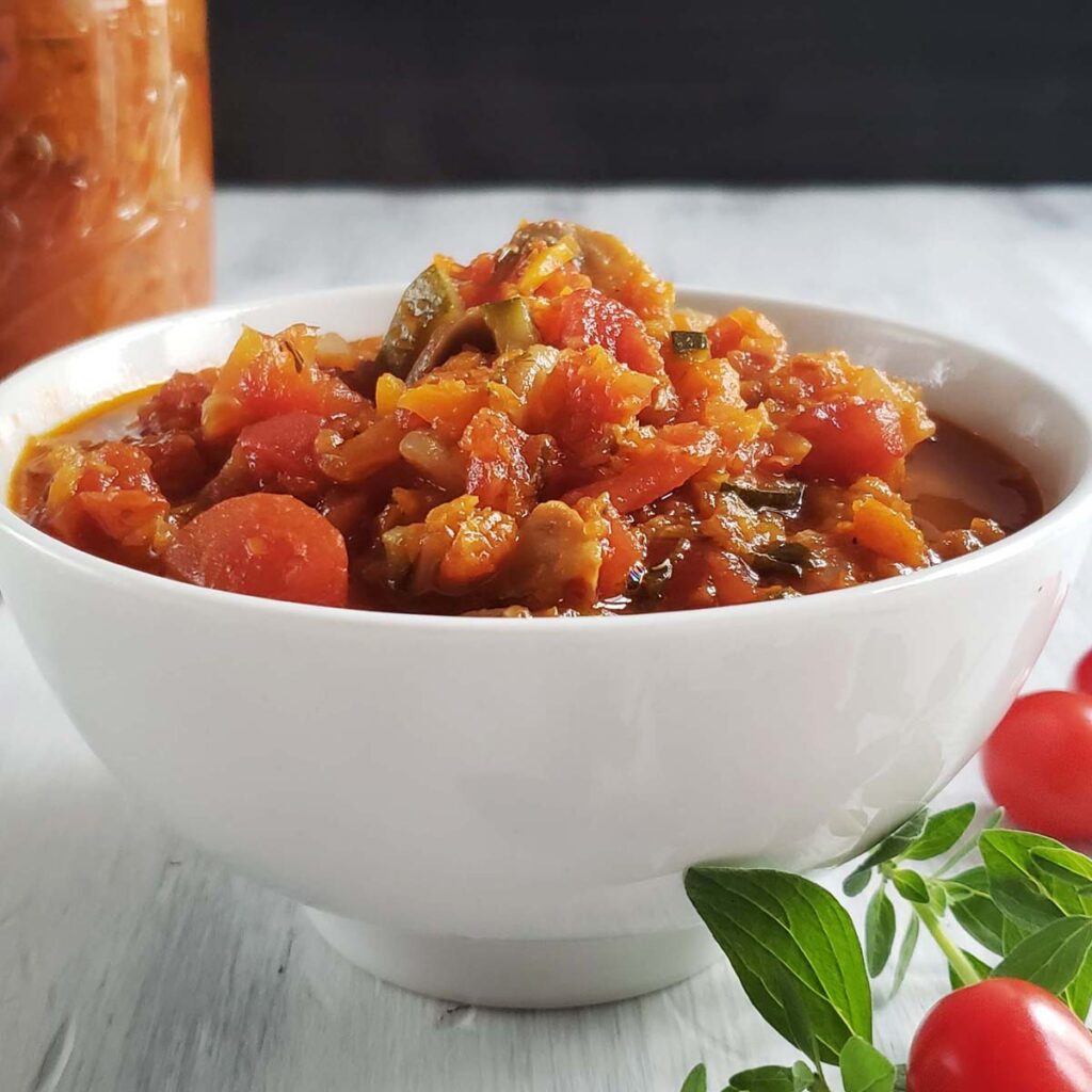 Homemade Chunky Vegetable Pasta Sauce Recipe - Raspberries and Kohlrabi