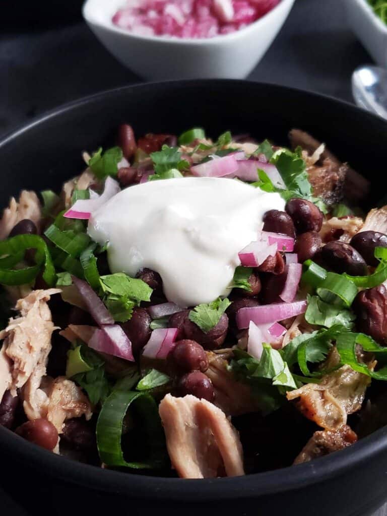Pumpkin Pork Stew with Black Beans - Raspberries and Kohlrabi
