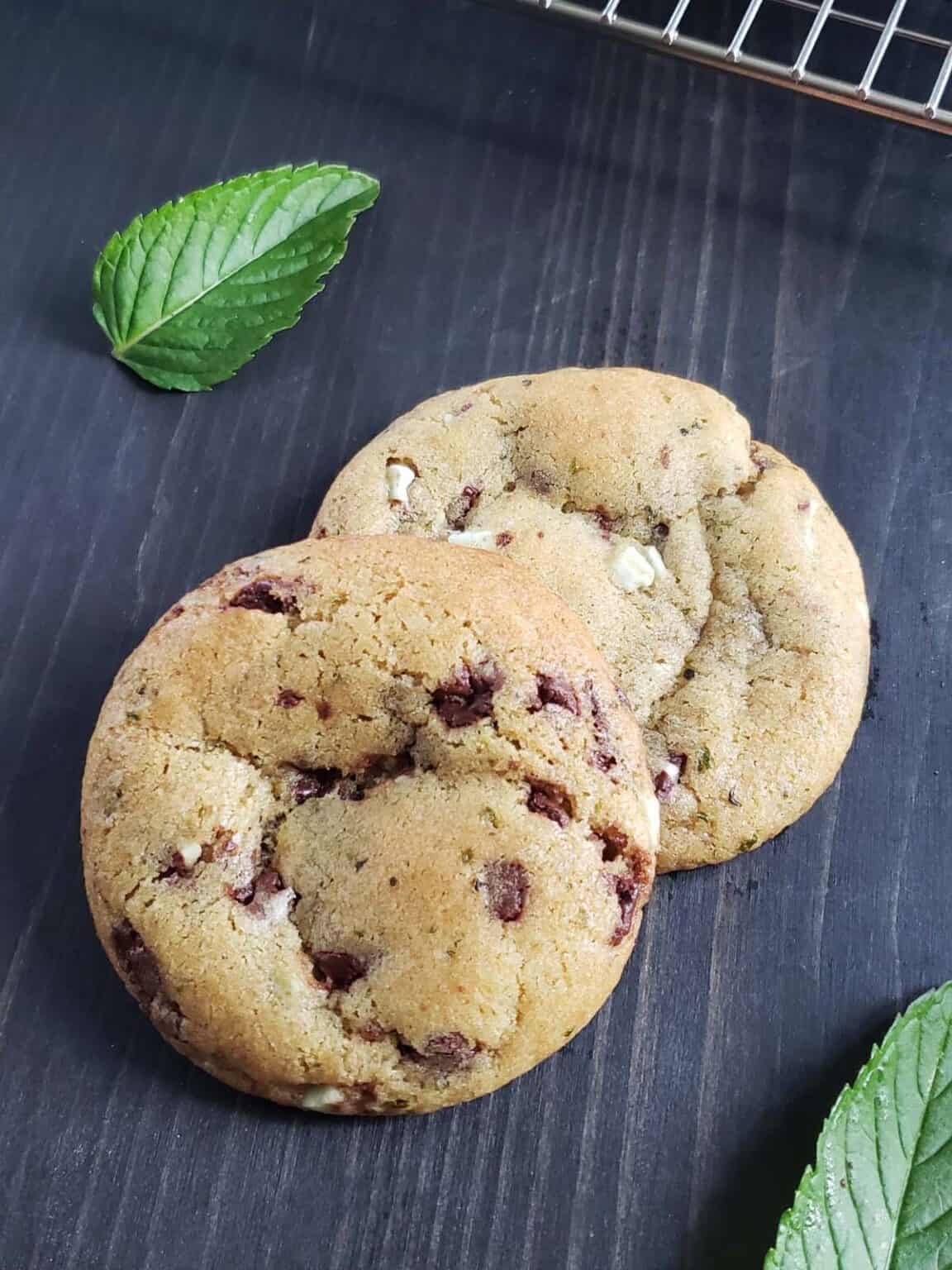Chewy Fresh Mint Chocolate Chip Cookies - Raspberries and Kohlrabi